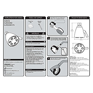 Speakman S-2252 Signature Icon Anystream Adjustable High Pressure Shower Head-1.75 GPM Solid Brass Replacement Bathroom Showerhead, Polished Chrome, 2.5