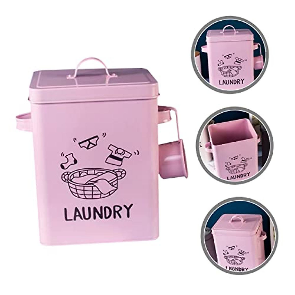 DOITOOL Box Washing Powder Drum Pet Food Dispenser Multifunctional Storage Box Makeup Storage Case Laundry Organization Storage Laundry Container Makeup Wall Organizer Useful Box