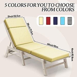 2 Pcs Chaise Lounge Cushions Outdoor, 72 x 21 x 4 Inch Lounge Chair Cushions for Outdoor Furniture - Waterproof Lounge Patio Replacement Cushion, 4In Fade-Resistant ThickPatio Chaise Lounge Cushion