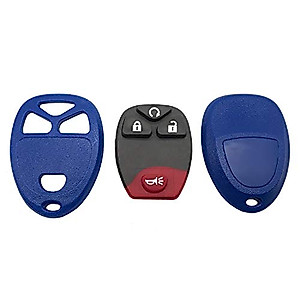 Replacement Key Fob Cover Case fit for 2007 2008 2009-2016 Chevy GMC Pontiac Saturn Suzuki Cadillac Buick Keyless Entry Remote Key Fob (Blue, 4 Buttons)
