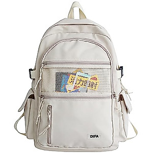 H HIKKER-LINK Water Resistant Laptop Backpack 15.6 inch Causal Daypack for Travel Work White