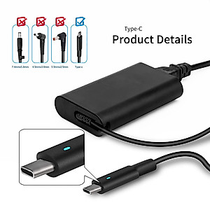 130W USB-C AC Adapter Laptop Charger Fit for Dell XPS 15 9500 9510 9575 2-in-1 17 9700 9710 Latitude 7210 7310 7410 9410 9510 Precision 5750 3560 3551 Also Work Lenovo Asus ACER HP Computer