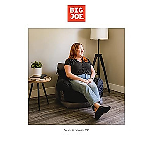Big Joe Fuf Large Foam Filled Bean Bag Chair with Removable Cover, Black Lenox, 4ft Big & Dorm Bean Bag Chair with Drink Holder and Pocket, Two Tone Black Smartmax, 3ft