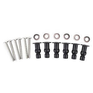 VALLVATER 6 Pack Toilet Seat Hinges Screws Top Mount Nuts Screws Toilet Seat Fixings Expanding Rubber Toilet Seat Bolts Kit Compatible Black