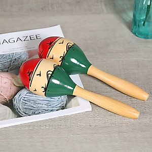 Professional Maracas, Wooden Rumba Shaker Rattle Latin Percussion Musical Instrument with Clear Sound for Adults Kids, Set of 2