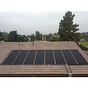 SolarPoolSupply SwimEasy Universal Solar Pool Heater Panel with Replacement Rubber Hose Connectors, 1 Panel for 1.5" I.D. Header — 4' x 8'