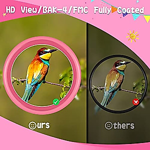 Binoculars for Kids,Dazftiey 8x21 High Resolution Shockproof Lightweight Binoculars Compact Kids Binoculars for 3-12 Years Boys and Girls Binoculars for Bird Watching Camping Hiking(Pink)