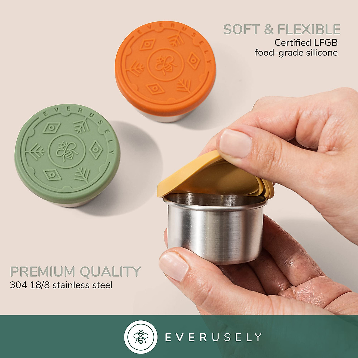 Everusely Stainless Steel Containers with Lids Ultimate Lunch Bundle (Muted Rainbow)