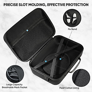 SARLAR Fashion Travel Protective Case for Oculus Meta Quest 3S/Quest 3/Quest 2/Vision Pro VR Gaming Headset and Touch Controllers Accessories Carrying Bag,Include Lens Protection Cover