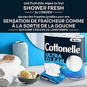 Cottonelle Ultra Clean Toilet Paper, 1-Ply, Strong Tissue, 36 Mega Rolls (312 Sheets per Roll), Packaging May Vary