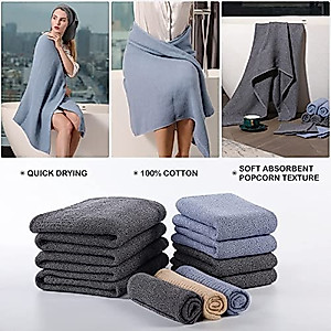 Imperial Road Bath Towels Set for Quick Drying and Highly Absorbent,1 Hand Towels 13.4x13.8 inch,1 Washcloth 13.4x30 inch,1 Bath Towel 27.6x55 inch (3 Piece,Grey)