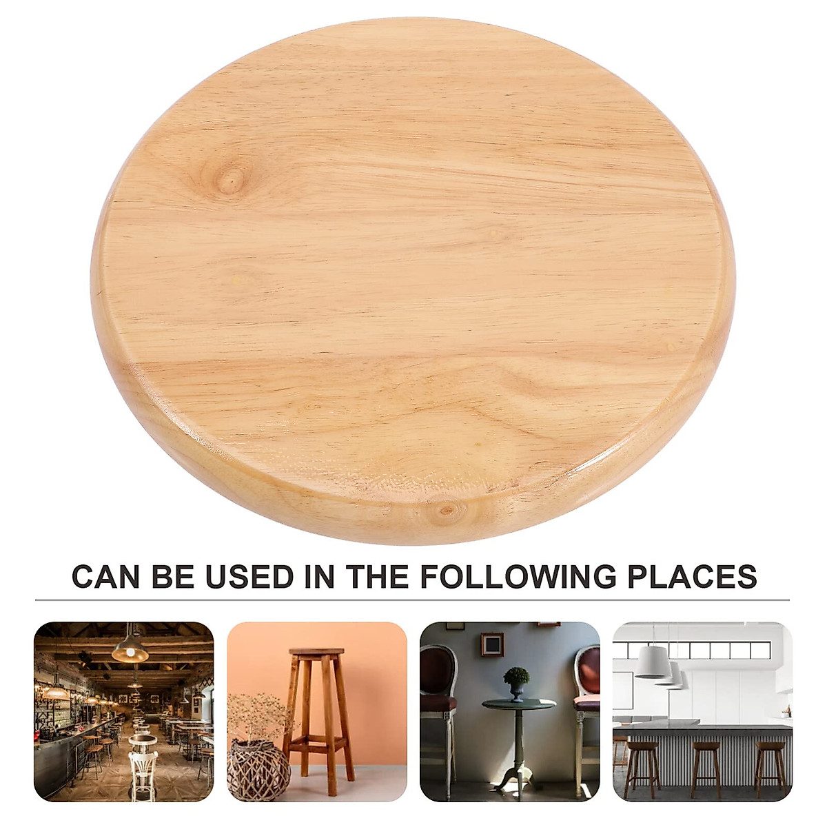 BESPORTBLE Wooden Bar Stool Seat Replacement Bar Stool Top 11.6 inch Round Wood Seat Replacement Stool Part Accessories Repair DIY Part