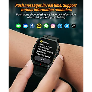 EarlySincere Smart Watch, 1.96''HD Full Touch Screen Bluetooth Call Outdoor Sports Watches with Waterproof Dust-Proof, Activity Fitness Tracker Blood Oxygen Sleep Monitor Pedometer for iOS Android