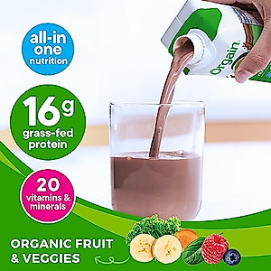 Orgain Organic Nutritional Protein Shake, Creamy Chocolate Fudge - 16g Grass Fed Whey Protein, Meal Replacement, 20 Vitamins & Minerals, Fruits & Vegetables, Gluten Free, Non-GMO, 11 Fl Oz (4 Pack)