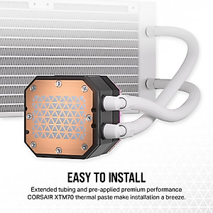 Corsair iCUE H100i Elite CAPELLIX XT Liquid CPU Cooler - Two AF120 RGB Elite Fans - 240mm Radiator - Intel® LGA 1700, 1200, 115X, 2066, AMD® AM5, AM4 - Included iCUE Commander CORE - White