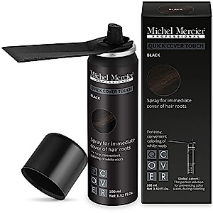 Michel Mercier Hair Root Touch Up Spray | No-Mess Instant Hair Dye with Unique Applicator | Natural Looking Hair Color (Black)