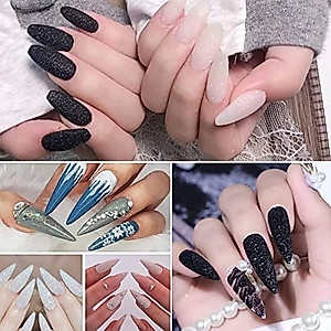 6 Jars Nail Glitter Powder Black White Sliver Dust Sugar Powder, Superfine French Nail Sugar Glitter Iridescent Candy Coat Nails Sweater Design Manicure Decorations DIY Crafts