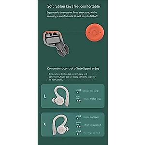 Wireless Bluetooth Earphone Sports Waterproof TWS Wireless Headphones HiFi Stereo Earbuds Noise Cancelling Headset with Mic (T20 Black-Button)