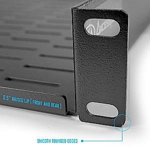 AxcessAbles 1U Vented AV Cantilever Rack Shelf for 19 Inch Equipment Rack & IT Cabinets. 10 Inches Deep No Lips. 44lb Capacity (2 Pack)