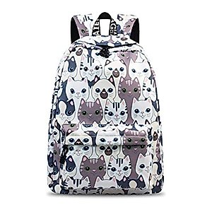 YANAIER Stylish Backpack for Teens School Backpack Bookbags College Laptop Satchel Travel Daypack Cat-1