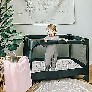 Pack n Play Playard Sheets JERORAY for Girls and Boys,2 Pack Stretchy Ultra Soft Jersey Knit Portable Mini Cribs Playards Sheets, Pink Elephant