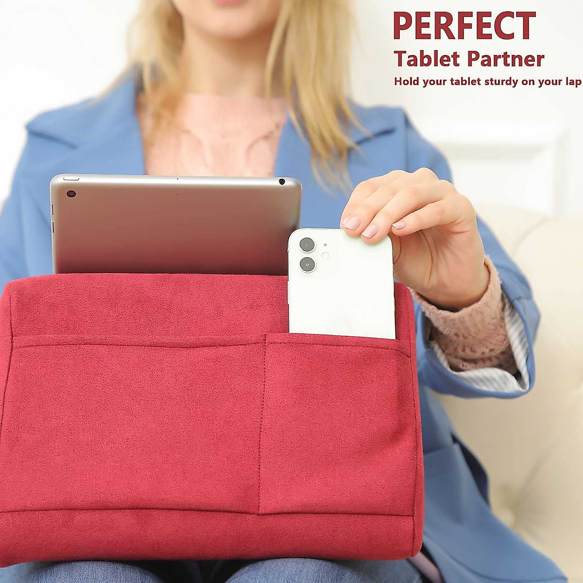 Macl Tablet Pillow Stand, Multi-Angle, Lightweight, Hand-Free, Compatible with iPad and Tablets up to 13 inches