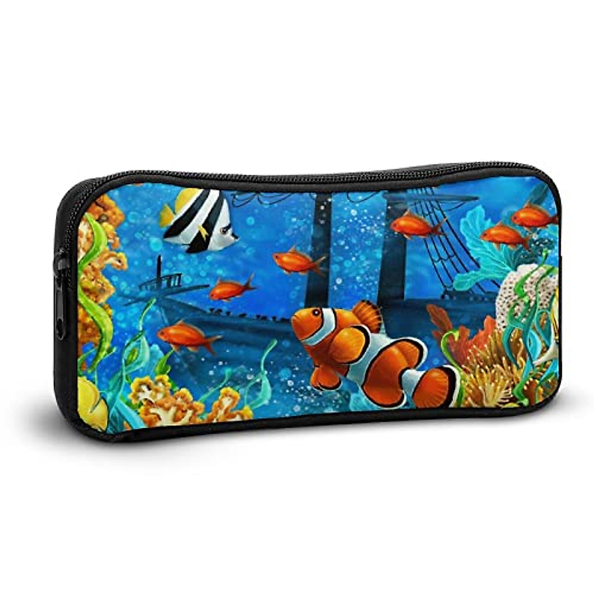 Tropical Fish Pencil Case Stationery Pen Pouch Portable Makeup Storage Bag Organizer Gift
