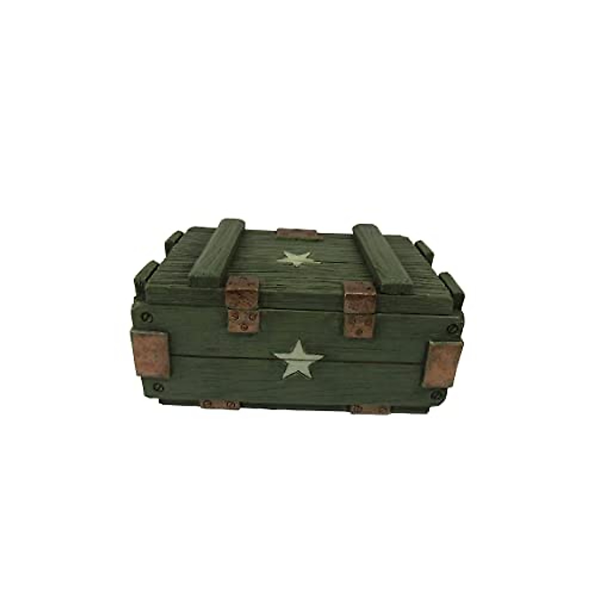 DWK Military Ammo Crate Trinket Box l Small Army Keepsake Chest 6" inches