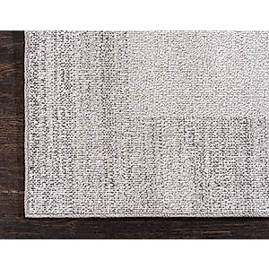 Unique Loom Del Mar Collection Area Rug - Abigail (9' x 12' Rectangle, Light Gray/ Black)