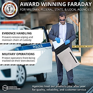Mission Darkness Dry Shield Faraday Phone, Tablet, and Laptop Sleeve Bundle - Collection Includes Waterproof Faraday Bags Offering RF Shielding, EMF Reduction, EMP Protection, Anti-Tracking & Hacking