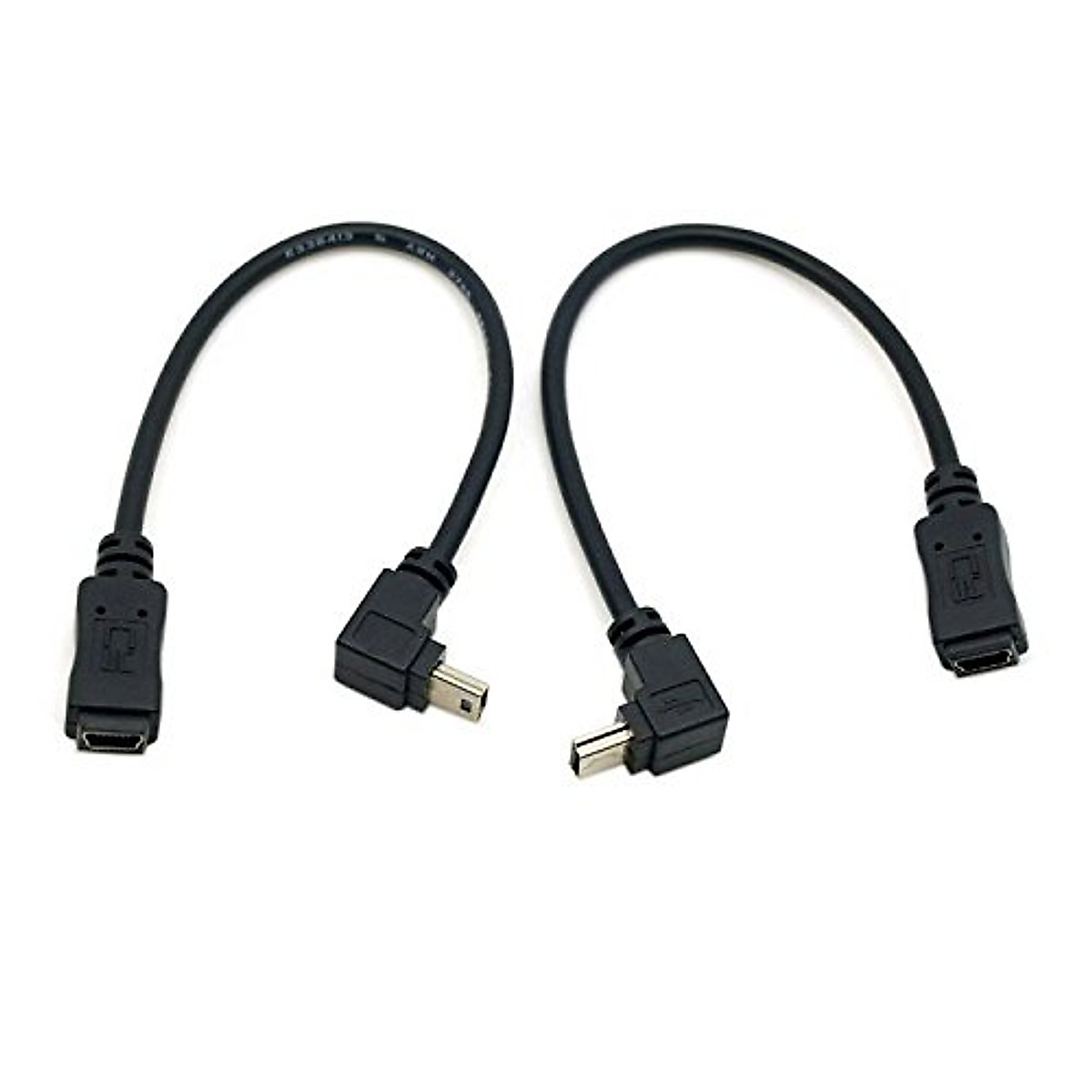 chenyang 2 Pack Mini USB Extension Cable USB 2.0 Mini USB 5Pin Male to Female 90 Degree Angled Data Power Extension Cable Adapter 0.2M
