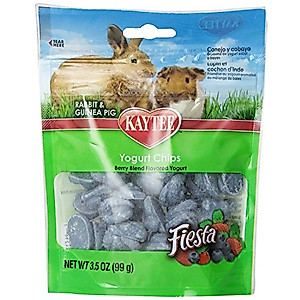 Kaytee 3 Pack Of Fiesta Mixed Berry Yogurt Chips for Rabbit and Guinea Pig, 3.5-Ounce Per Pack