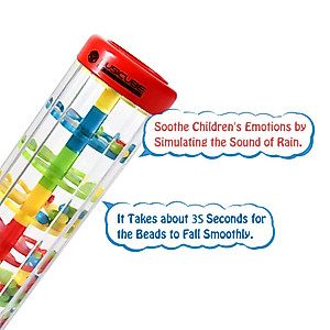 MUSICUBE 4 Inch Baby Rainmaker Toy Rain Stick Musical Instrument for Baby Infant Toddler Raindrop Sound Shakers & Rattle Sensory Musical Toys for Boys Girls