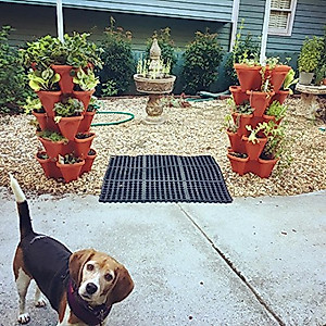 Large 64 Quart Stackable Planter 5-Pack - Grow More in Less Space - Plant Pots and Stack - DIY Vertical Gardening System - for Growing Veggies, Herbs, Garden Greens, Starwberries (Terracotta)