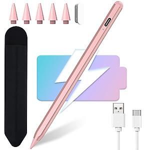 GGH Keyboard Case for iPad 9th Generation and Apple Pencil,Stylus Pen for iPad(2018-2023) 15mins Fast Charge,Palm Rejection iPad Pencil,10 Color Backlit Bluetooth Keyboard Case with Pencil Holder