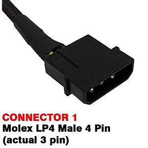 Molex LP4 Male ATX Power Supply to CPU 8(4+4) Pin EPS-12V Converter Adapter Cable Braided Sleeved 20 inches (NOT PCIe Adapter Cable) TeamProfitcom