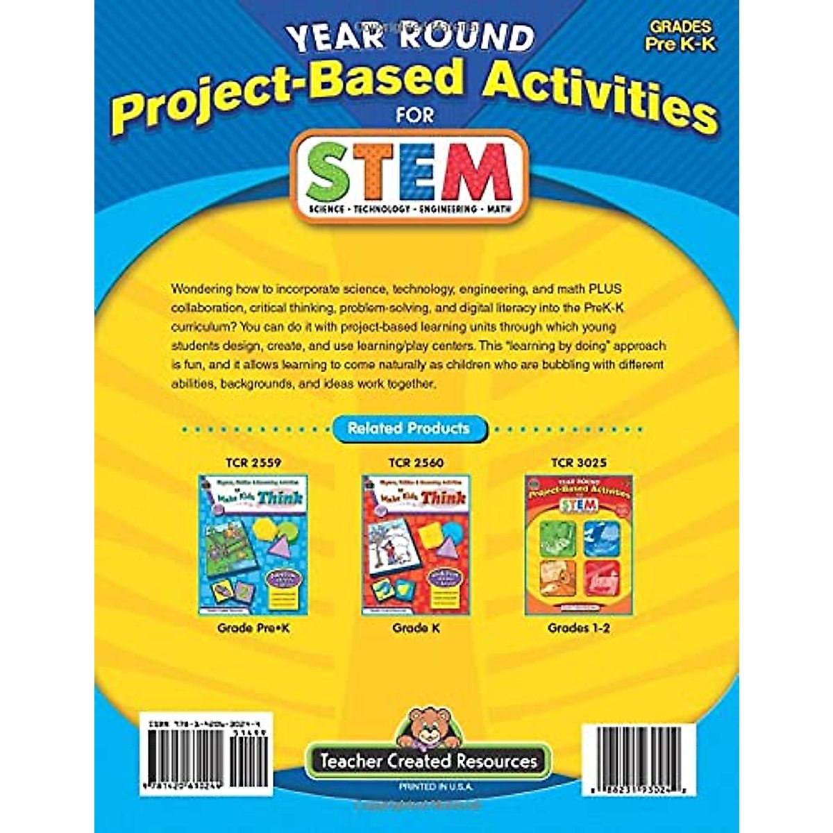 Teacher Created Resources PreK Project-based STEM Book Printed Book (Year Round Project Based Activities for Stem)