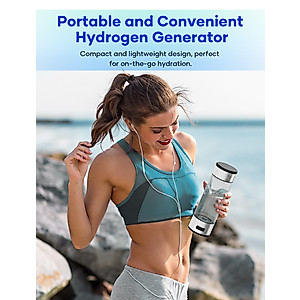 Hydrogen Water Bottle, Portable SPE PEM Technology Water Ionizer Machine, Rechargeable 3 Min Quick Electrolysis Water Bottle Generator for Home, Office, Travel, Outdoor Adventure, Daily Drinking