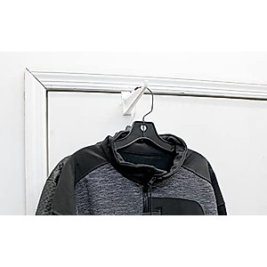 2 Pack Over the Door Valet Hook Space Saver Holds 10 Hangers Hanging System Closet Storage Organizer Laundry Ironing Rack Suits - Coats - Dresses Shirts Robes Closet Multi Purpose Hook