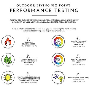 Couristan Monaco Indoor/Outdoor Area Rug for Patios, Decks, Kitchens, and Laundry Rooms, All-Weather, Pet-Friendly and Easy to Clean, Bowline Pattern in Cocoa Natural-Ivory, 5'10" x 9'2"