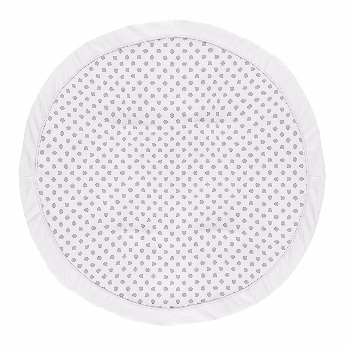 Sweet Jojo Designs Grey and White Polka Dot Girl Baby Playmat Tummy Time Infant Play Mat - for The Blush Pink and Gray Shabby Chic Boho Watercolor Floral Rose Flower Collection