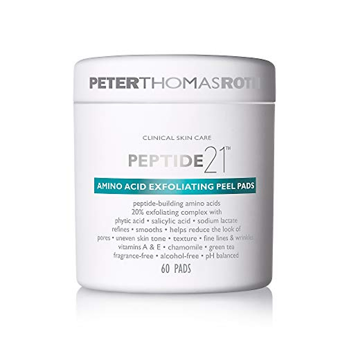 Peter Thomas Roth | Peptide 21 Amino Acid Exfoliating Peel Pads | Refines and Smooths, Helps Reduce the Look of Pores, Uneven Skin Tone, Texture, Fine Lines and Wrinkles white 60 Count