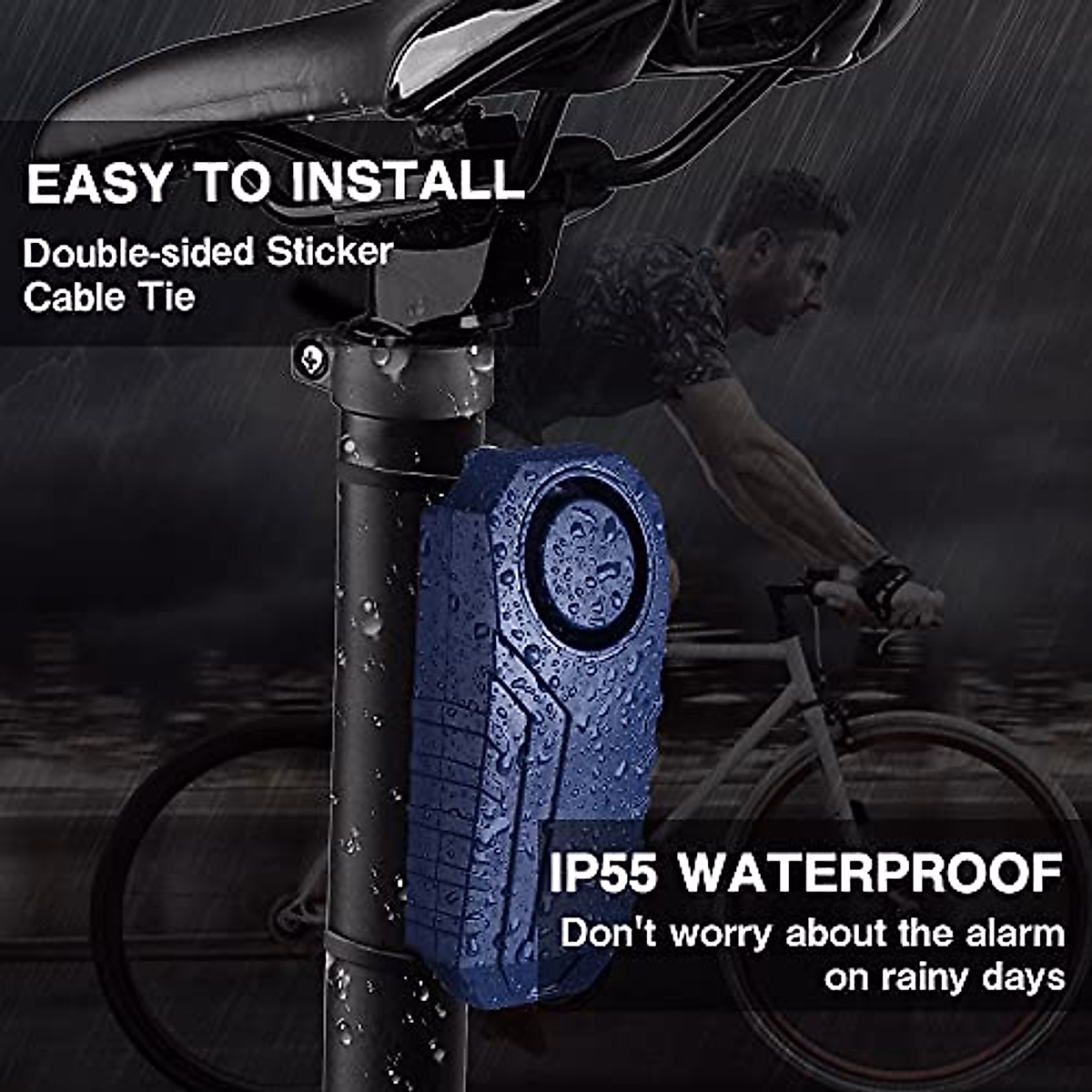 WSDCAM 113dB Bike Alarm Catalytic Converter Alarm Wireless Anti Theft Vibration Motion Sensor Vehicle Security Alarm System Waterproof Motorcycle Alarm Bicycle Alarm with Remote (NO Heat Resistance)