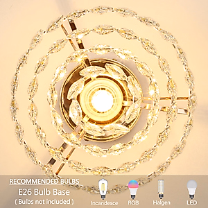Luupyia Rose Gold Crystal Pendant Light Mini Crystal Chandelier, 47.24 Inch Height Adjustable, Modern Chandelier Unique Hanging Light Fixtures for Hallway Bedrooom Foyer E26