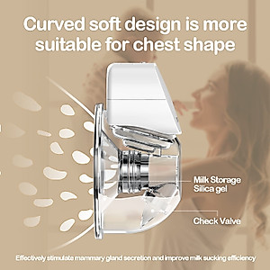 Breast Pump,Wearable Breast Pump,Breast Pump Hands Free,Hands Free Breast Pump,Low Noise,Painless Massage and Breast Suction 2Modes,5Levels Electric Breast Pump Portable，24mm Flange