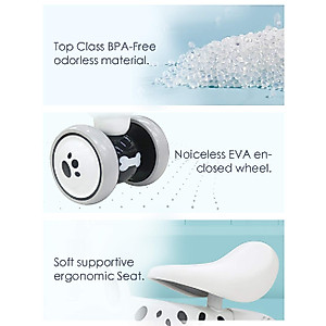 Ancaixin Baby Balance Bikes for 1 2 3 Year Old Boys Girls, Riding Toys for 10-36 Month Toddler | No Pedal Infant 4 Wheels Baby Bicycle | Best First Birthday New Year Holiday (Dog)