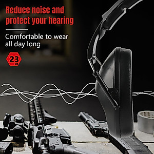 HEARMOR Shooting Ear Protection Earmuffs with Low Profile NRR 23 dB Noise Reduction Headphones for Gun Range and Hunting, Black
