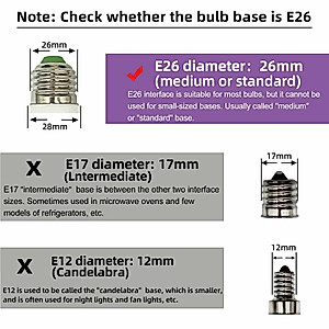 Refrigerator AC 100-265V 3.5W Replacement LED Light Bulb KEI D34L E26 40W Halogen Equivalent Lamp Daylight White 6000K 600Lm 4W Appliance T10 Kitchen Medium Screw Base Non-Dimmable Corn Bulbs 2 Pack
