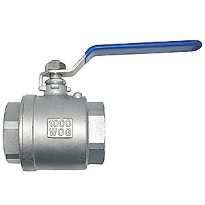 DAN SPEED 2" NPT Female 316 Stainless Steel Full Port Ball Valve Vinyl Handle WOG1000