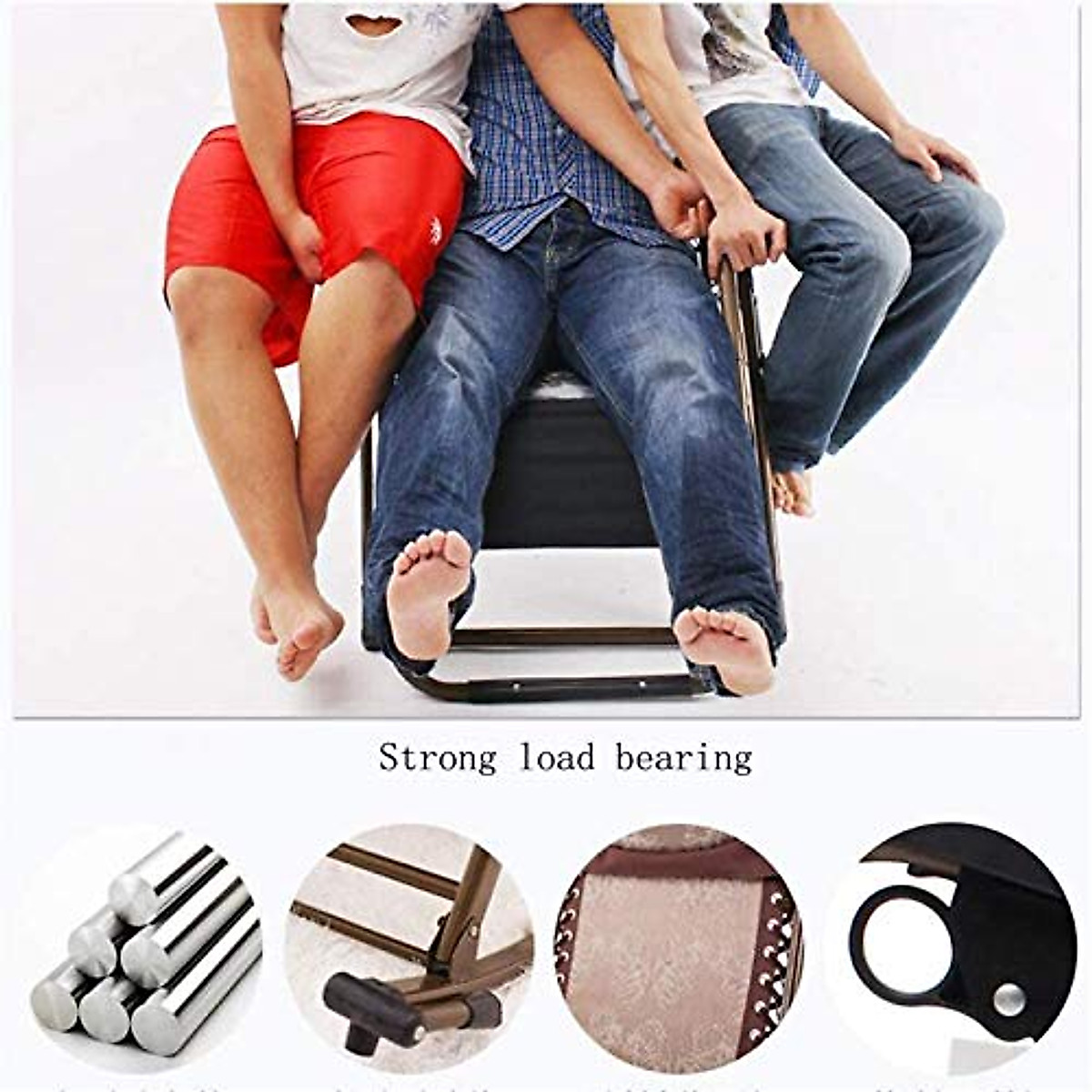 XZGDEN Lightweight Sun Lounger Camping Chairs Leisure Chair Garden Patio Foldable Textilene Fabric Rocking Lounger Chair Sunbed Supported Weight Max 440lb